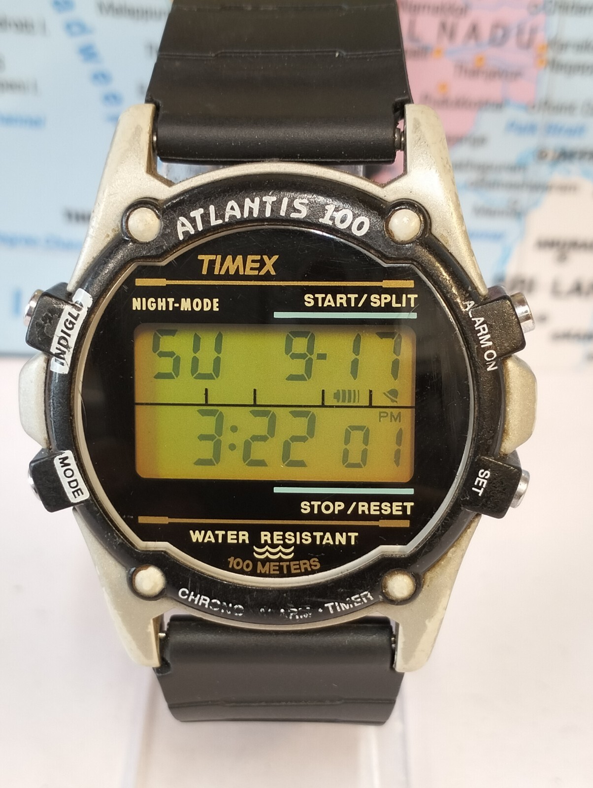 TIMEX INDIGLO DIGITAL QUARTZ U.S. PATENT 4527096 MEN'S FULL WORKING VTG ...