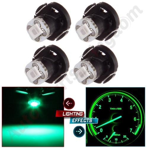 4PCS PANEL HVAC CLIMATE CONTROL LIGHT BULB GREEN 2835 1SMD T4/T4.2 NEO ...
