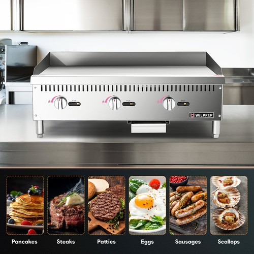 36" Commercial Gas Countertop Griddle Manual Controls Grill Restaurant ...