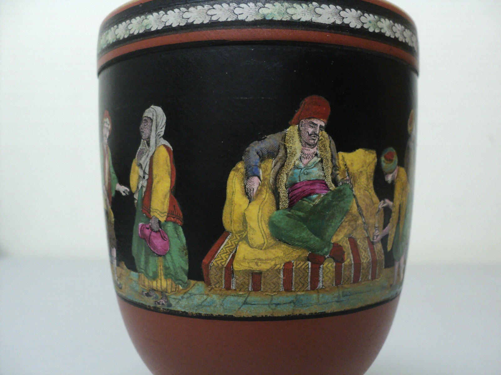 EXCEPTIONAL QUALITY 19th C ENGLISH PRATTWARE TERRACOTTA VASE, TURKISH ...