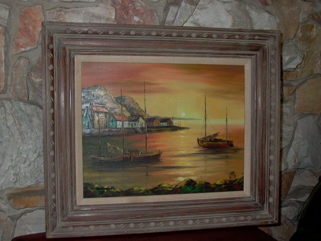 Mary Botto Oil on Canvas Seascape Sailboat Painting | eBay