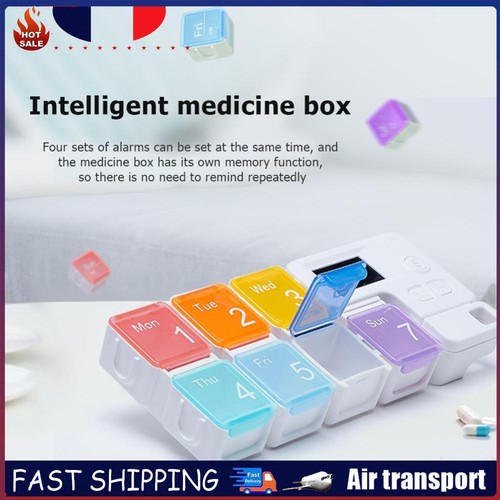 Smart 7-Day Pill Organizer Electronic Timing Reminder Medicine Storage ...