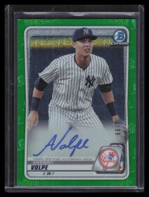2020 Bowman Chrome Mega Autograph Green Refractor Anthony Volpe Rookie ...