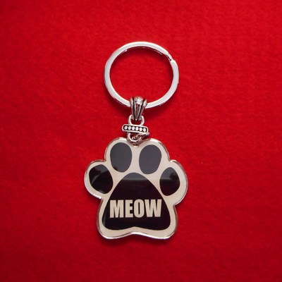 NEW "MEOW" Paw Print Keychain | eBay