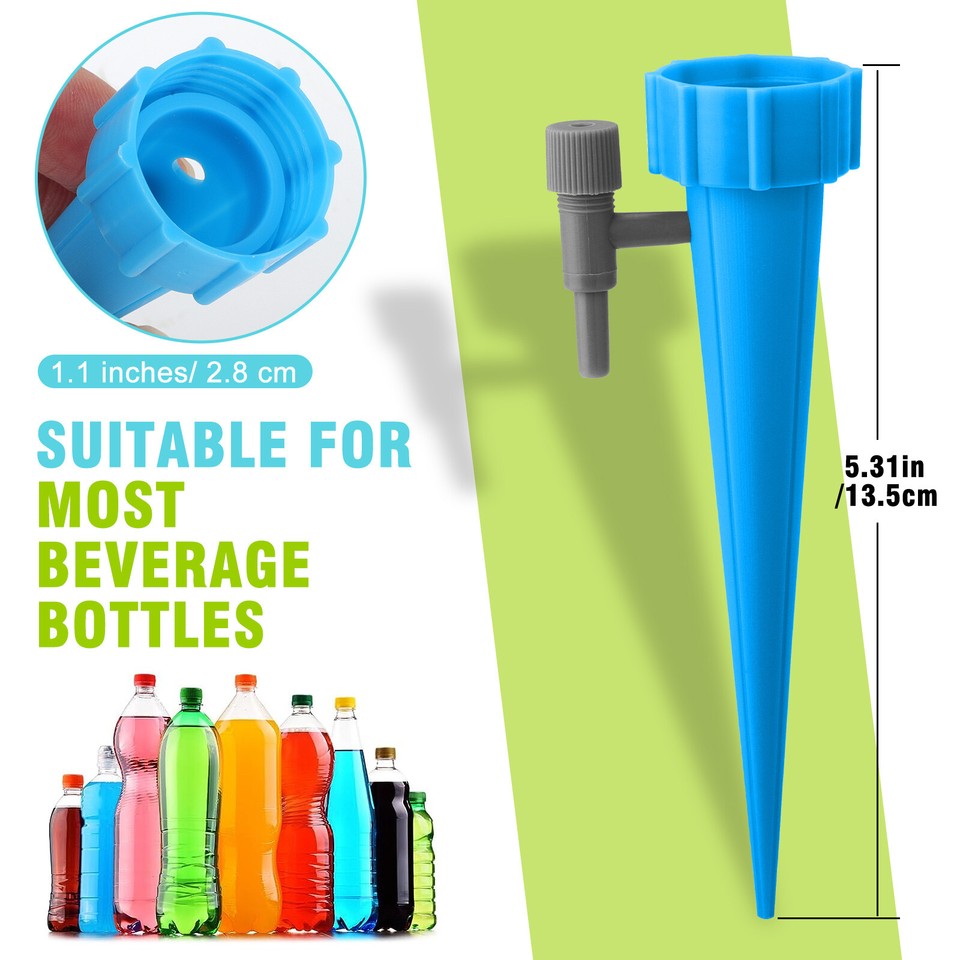 24PCS Plant Self Water Drip Auto Watering Spikes Adjustable Control ...