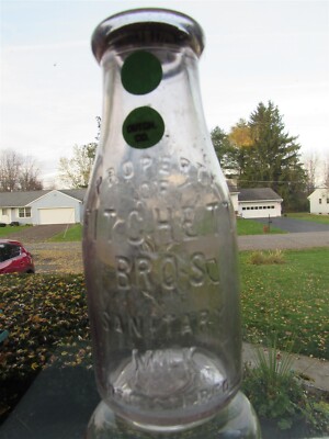TREP Milk Bottle Fitchett Bros Sanitary Lake View Dairy Poughkeepsie NY ...