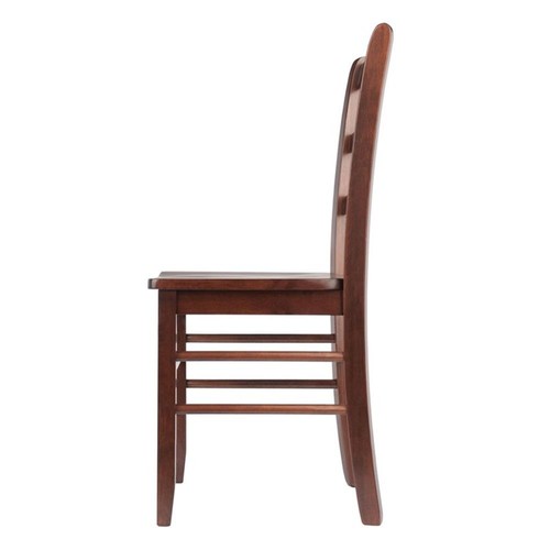 Winsome Benjamin 18"H Ladder Back Solid Wood Dining Chair in Walnut ...