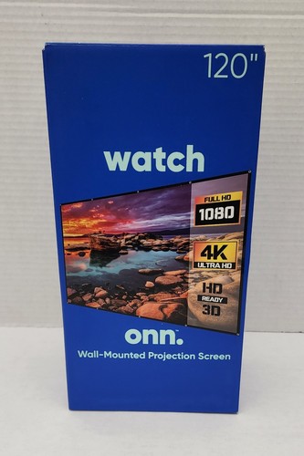 ONN 120" Indoor Outdoor PROJECTOR MILK SILK SCREEN Cloth Projection 16: ...