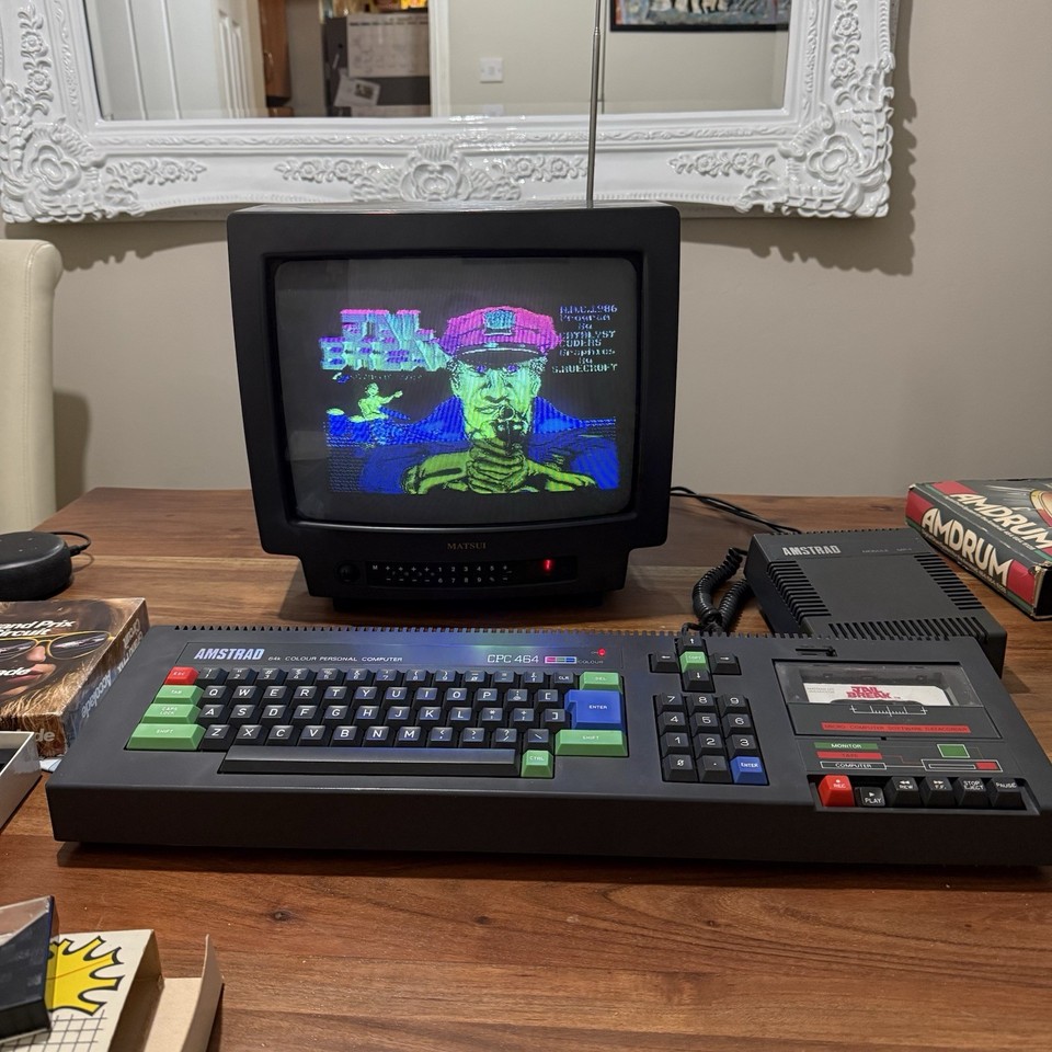 Vintage Amstrad CPC 464 Home Computer with green screen monitor, Plus ...