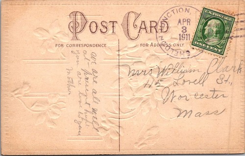 GOLDPATH: US POSTCARD 1911 SHELDON JUNCTION,VT.PEACEFUL EASTER CV810 ...