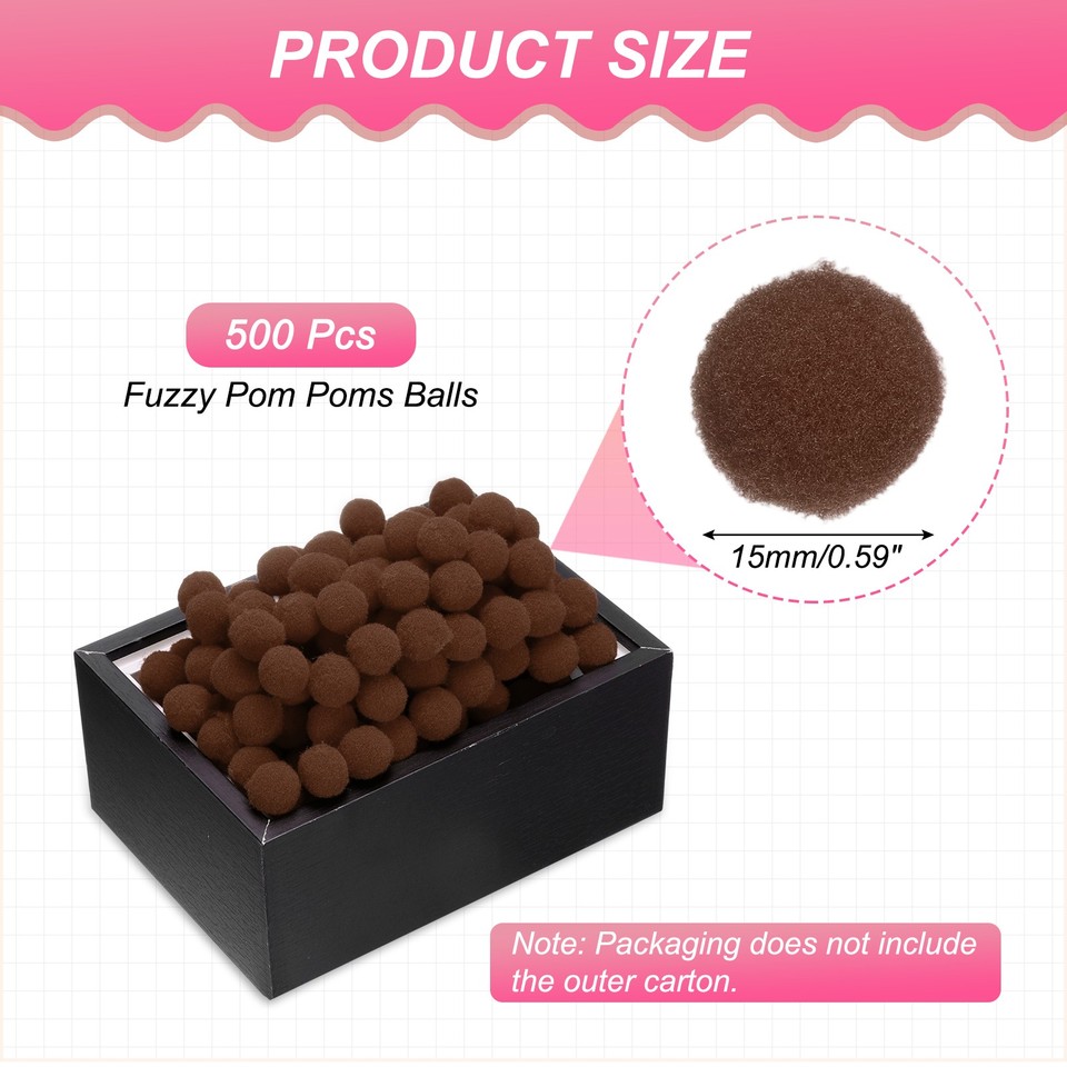 Fuzzy Pom Poms Balls 500 Pcs Mini PomPoms for DIY Craft Coffee | eBay