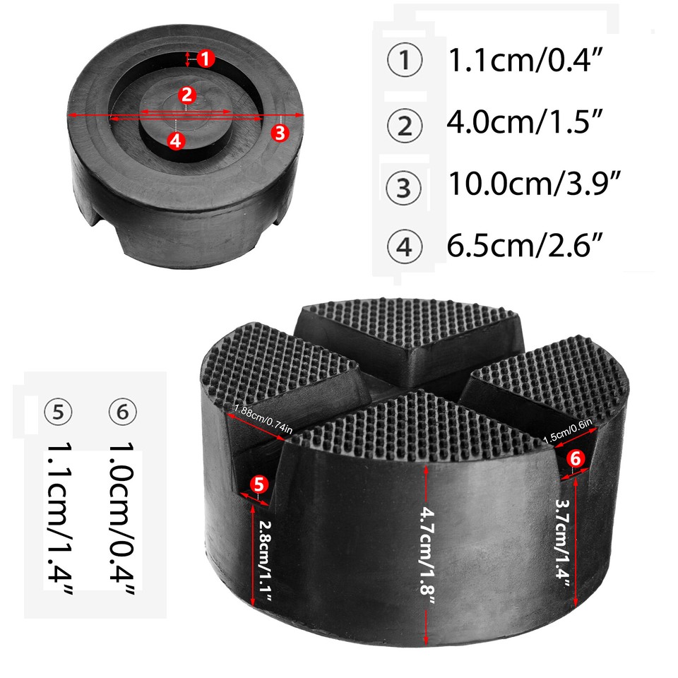 Universal Car Rubber Cross Slotted Jack Pad Adapter Guard Floor For ...