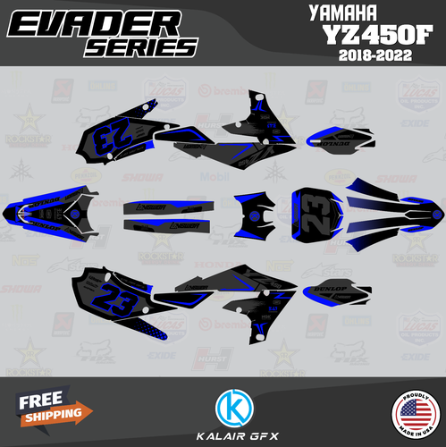 Graphics Kit for Yamaha YZ450F years 2018 2019 2020 2021 2022 Evader ...