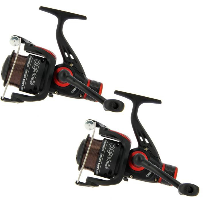 2 x CKR 30 Fishing Reels Float Feeder Spinning Match Reel Loaded with ...