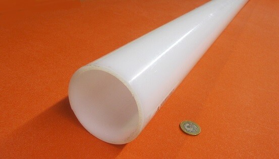 UHMW White Round Tube 3.125" OD Oversize x 2.75" ID Undersize x 60 ...