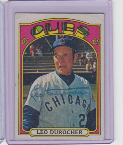 1972 #576 Leo Durocher Signed / Autographed Card ~ BEAUTIFUL SIGNATURE ...