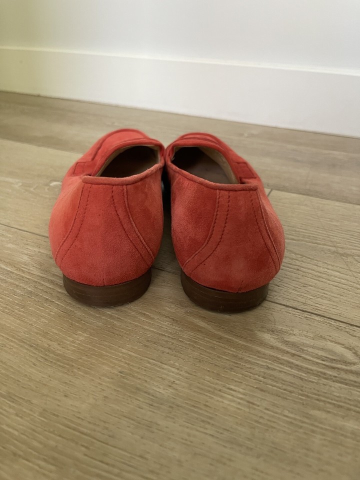 JCREW Charlie Penny Loafers in Suede Flats $168 9.5 Flame Red F5592 ...