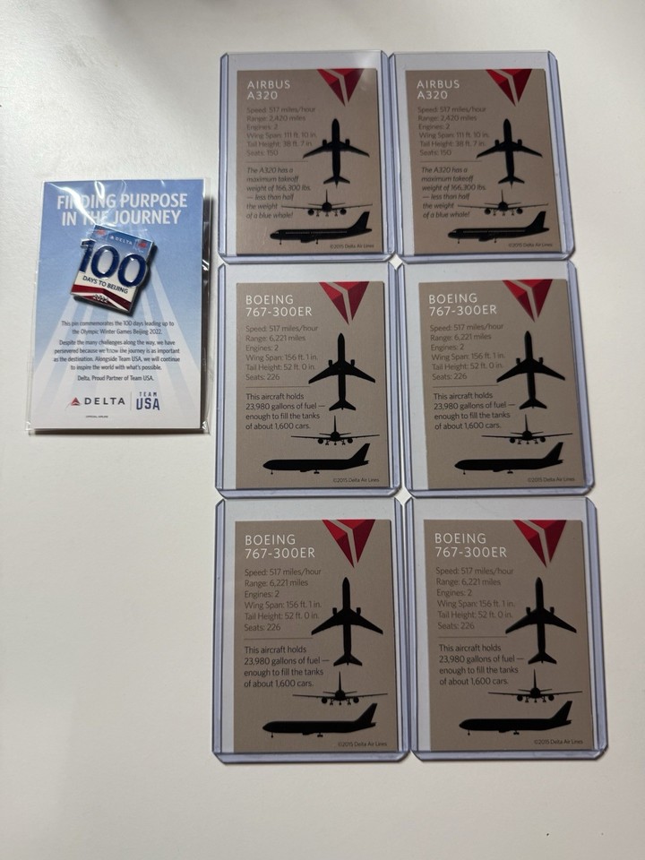 Delta Airlines Holographic Trading Cards (7 Items) 2-A320 And 4-767 | eBay