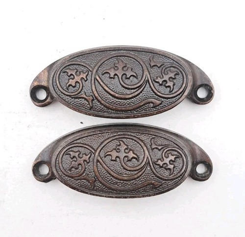 Antique / Vintage Bin Pull Drawer Cabinet Cast Iron Pulls Old Hardware Lot of 2 | eBay
