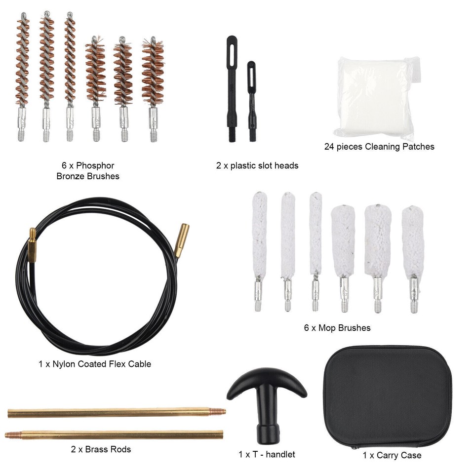 43 PCS Gun Cleaning Kit Pro Universal Pistol Rifle Shotgun Cleaner Set ...