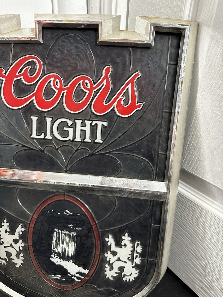 Vintage Coors Beer Lighted Waterfall Shield Sign 1970’s RARE - Tested ...