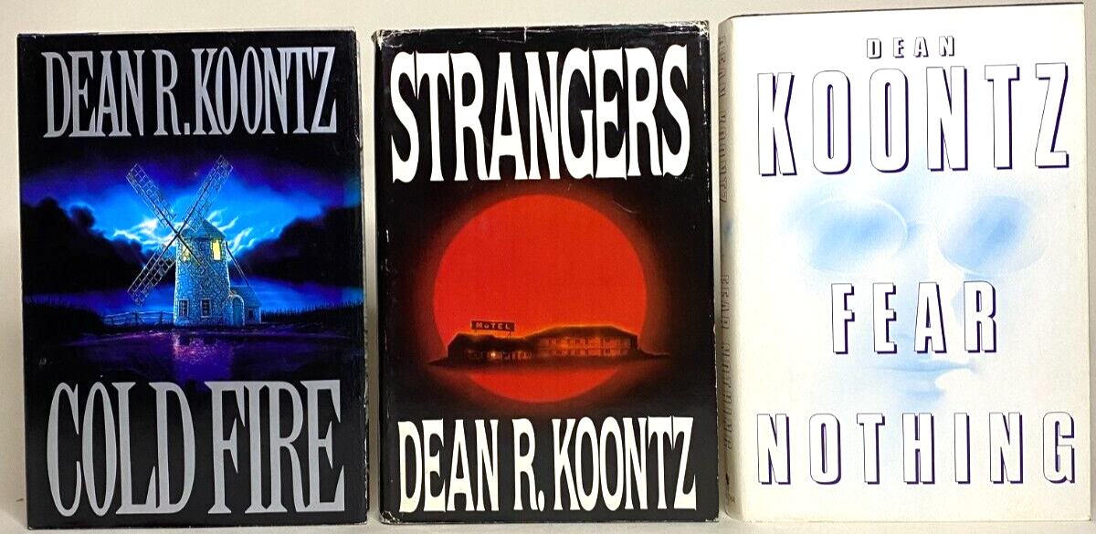 DEAN KOONTZ Lot of 3 Strangers Cold Fire Fear Nothing Hardcover HCDJ ...