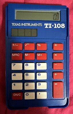 Texas Instruments TI-108 School Solar Calculator Blue Basic Math | eBay