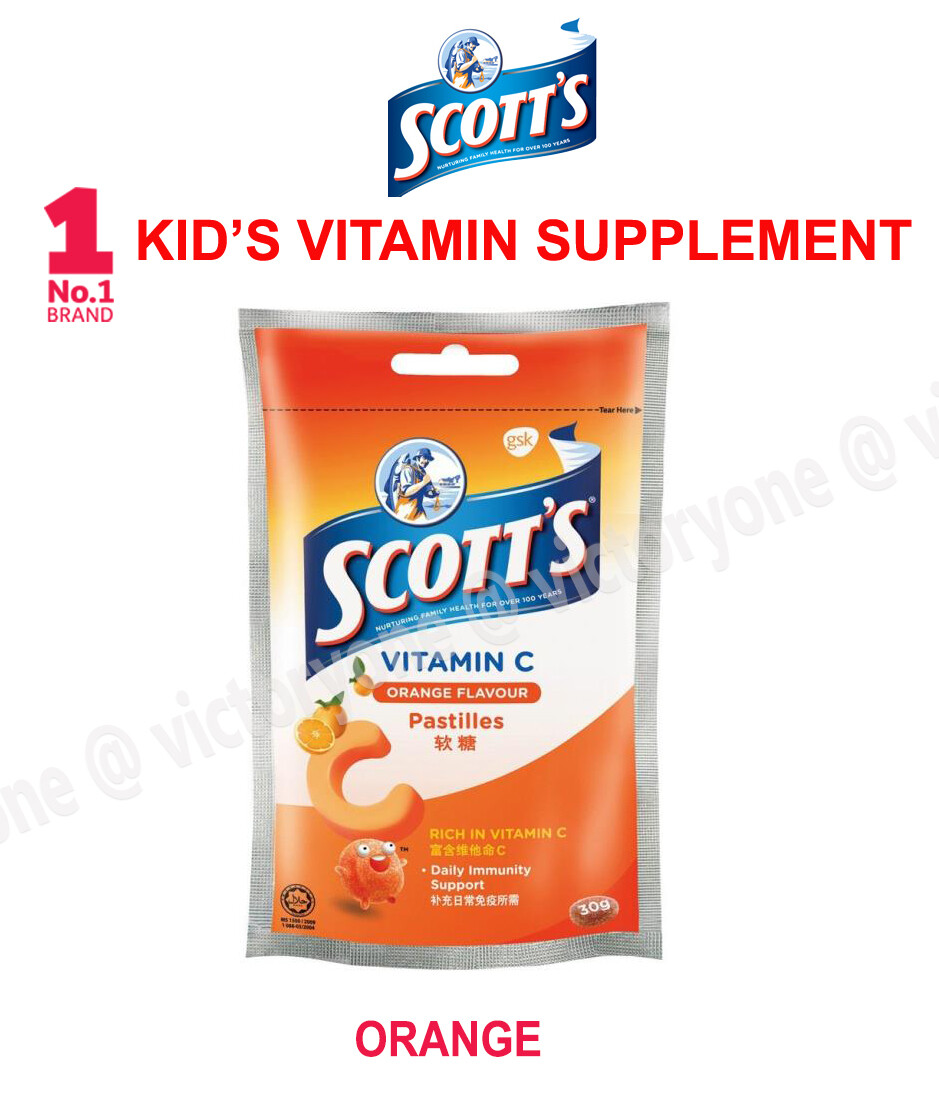 Scott's Vitamins C Pastilles Supplement Kids Orange Flavour 2 Twin ...