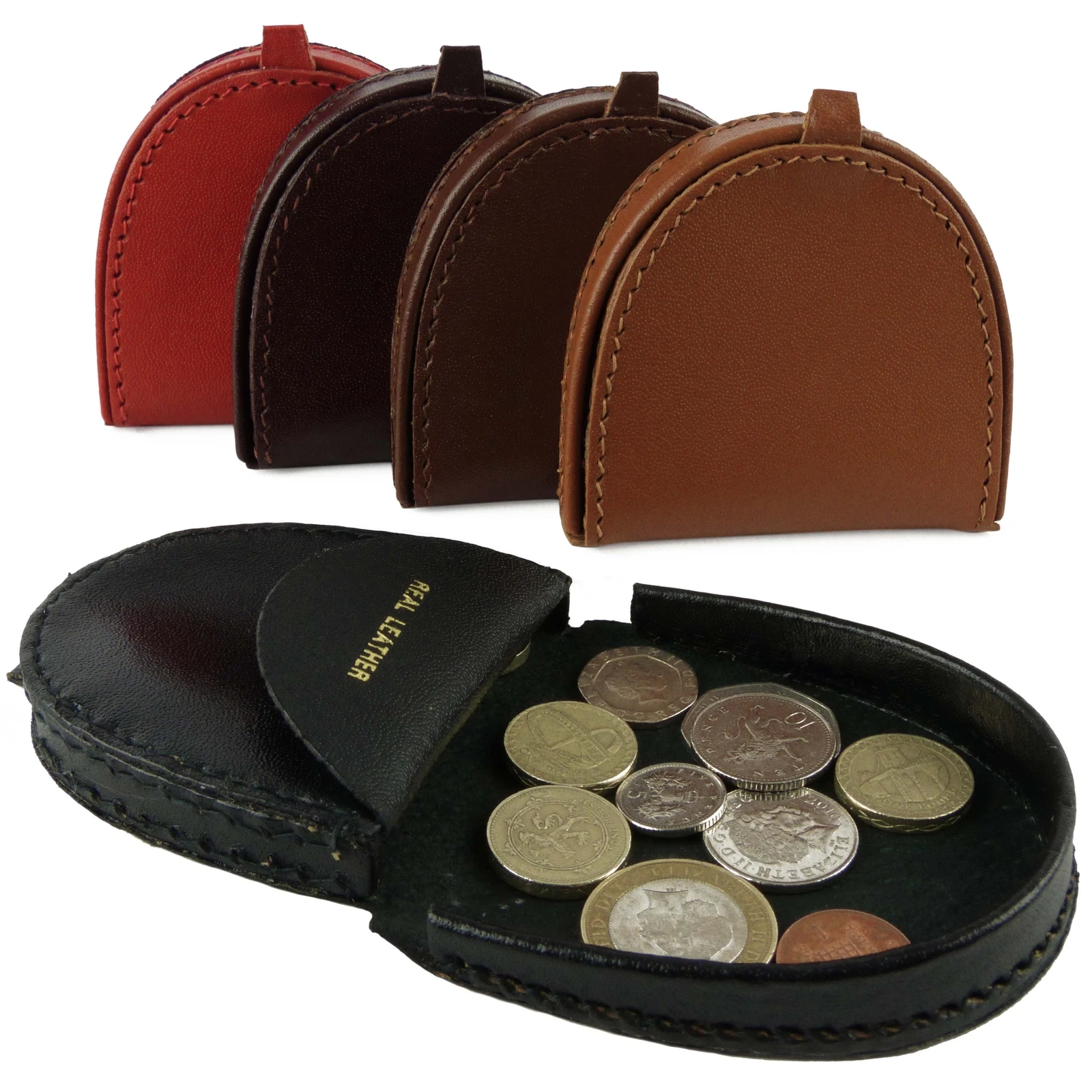 Handy Mens Gents Leather Coin Tray Change Holder Wallet Purse in 3 ...