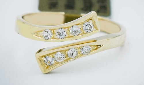 LAB CREATED WHITE SAPPHIRE TOE RING SOLID 14K YELLOW GOLD - New With ...