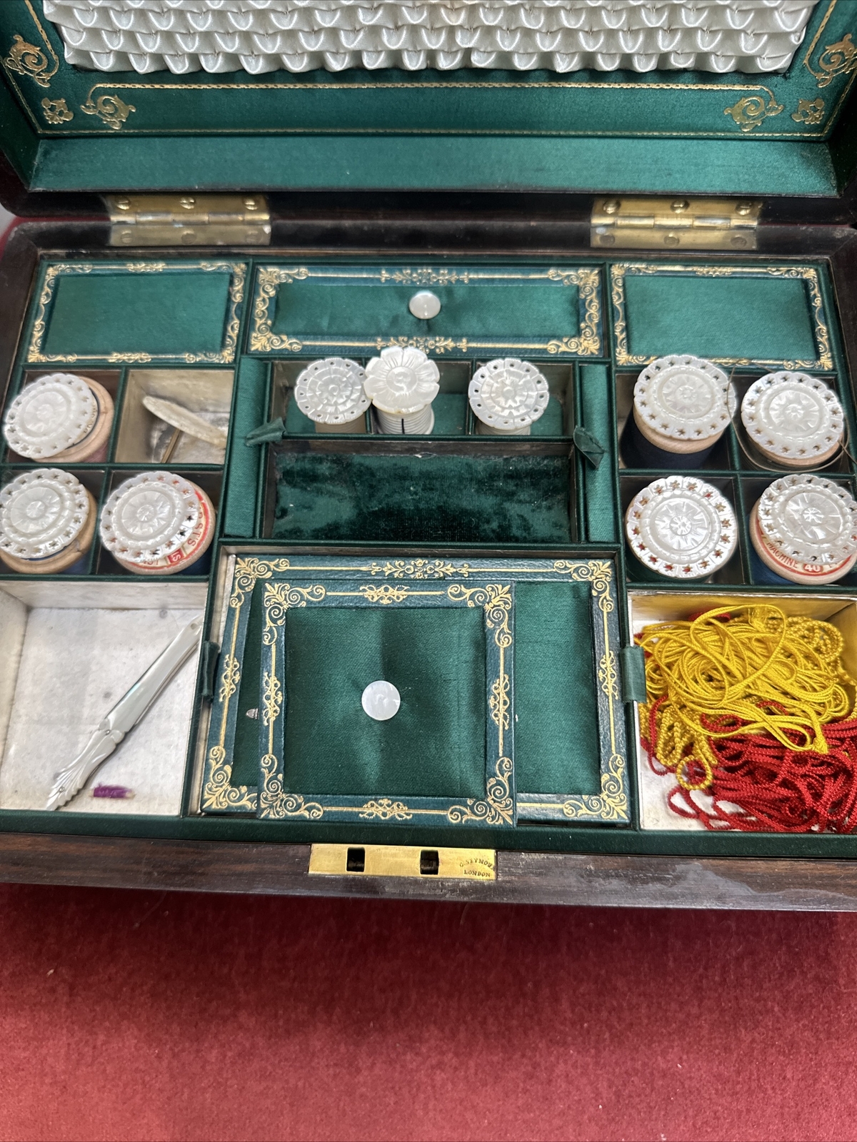 Antique Victorian Coromandel Sewing Box | eBay