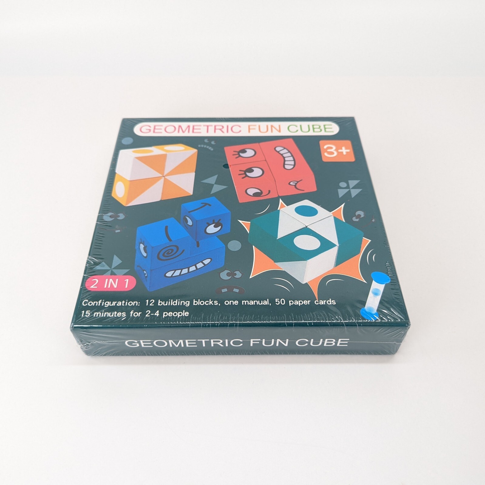 Wooden Face Changing Cube Building Blocks Game Matching Geometric Emoji ...