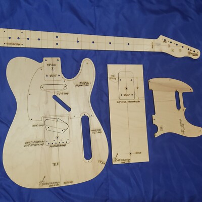 Guitar Body, Neck &Pickguard Router Template Set 4Standard Tele Parts ...