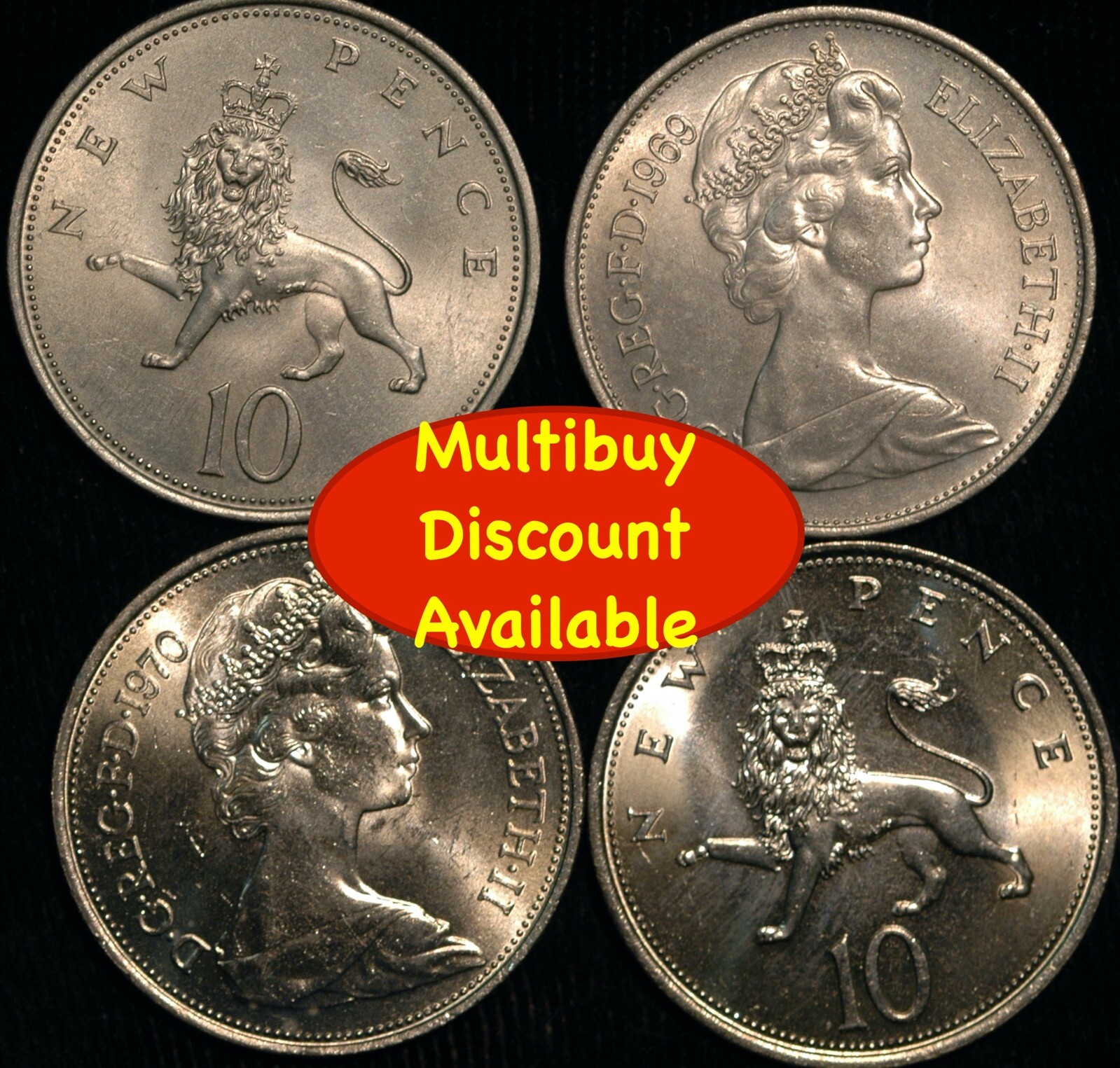 Ten Pence 10p 1968 - 2016 Large and Small Size UNC-BU Choose Your Date ...