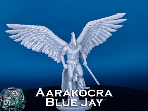 Aarakocra Blue Jay Miniature for D&D, Dungeons and Dragons, Pathfinder ...