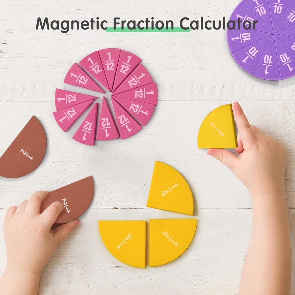 51Pcs Fraction Bars Set, Math Manipulatives - Magnetic Fraction Tiles ...