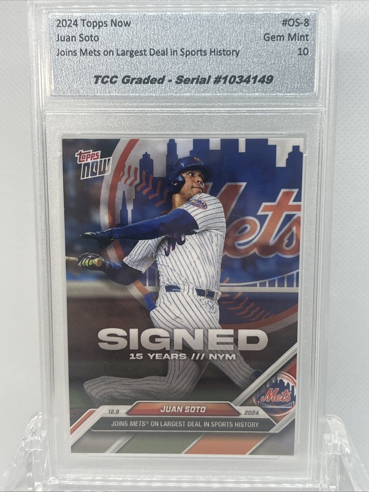 2024 Topps Now Juan Soto Signs With Mets TCC Graded Gem 10 | eBay