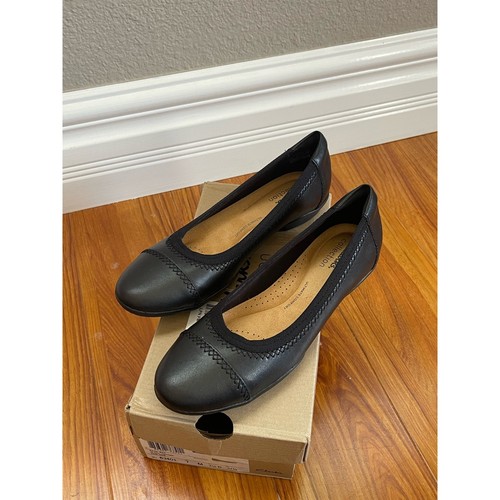 NIB Clarks Women's Sara Bay Ballet Flat Black Size 7 | eBay