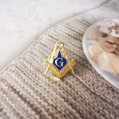 Masonic Lapel Pins Badge Mason Freemason Rhinestones Compasses Ruler 1. ...