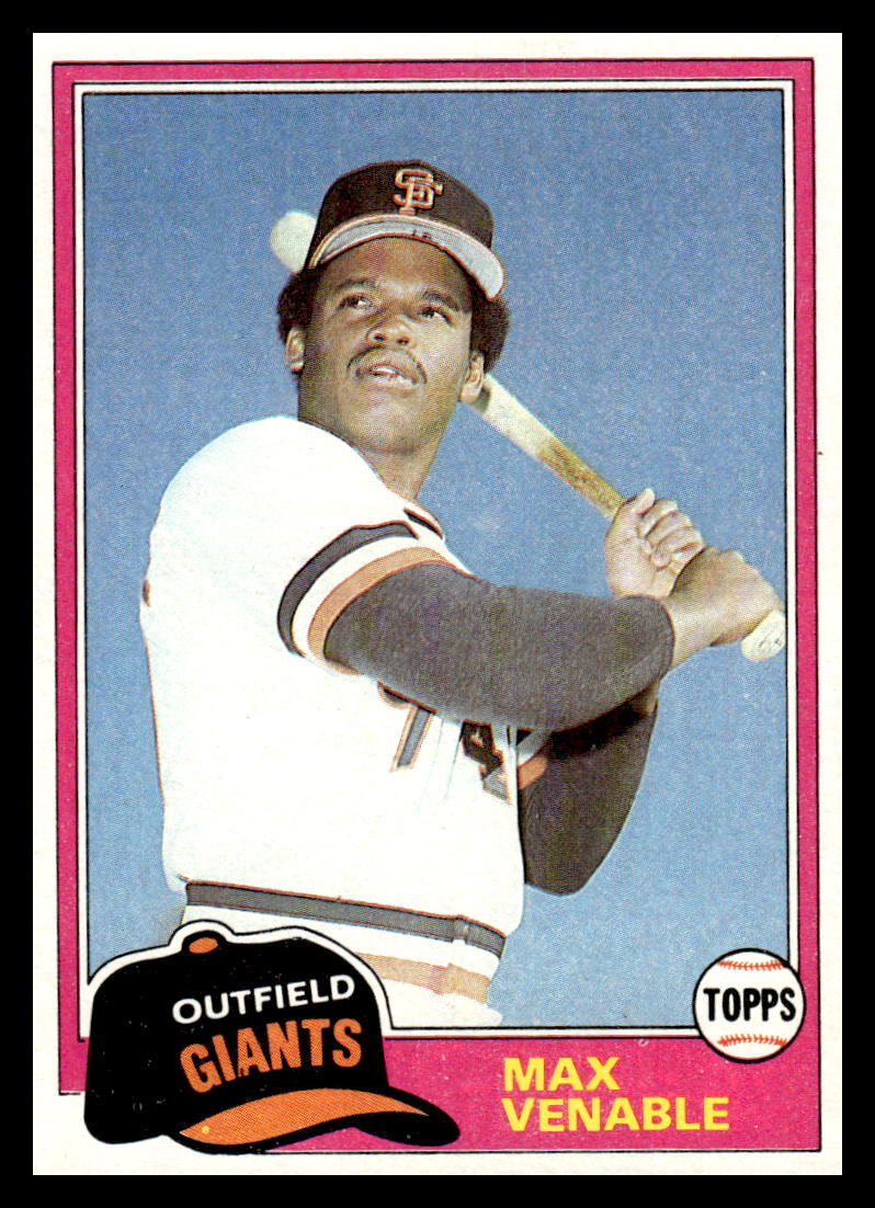 1981 Topps Max Venable #484 San Francisco Giants Baseball Card | eBay
