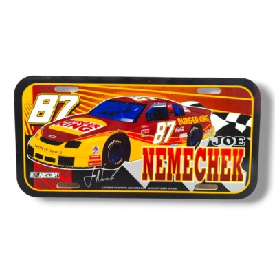 Vintage Joe Nemechek Plastic License Plate #87 Burger King NASCAR ...
