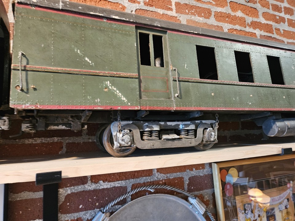 Antique Vtg 1920s 26' Custom Garden Railroad Train Set Engine + 3 ...