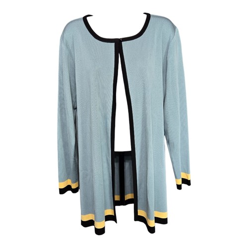 Exclusively Misook Women's Cardigan Jacket Blue Large - Elegant Knit ...