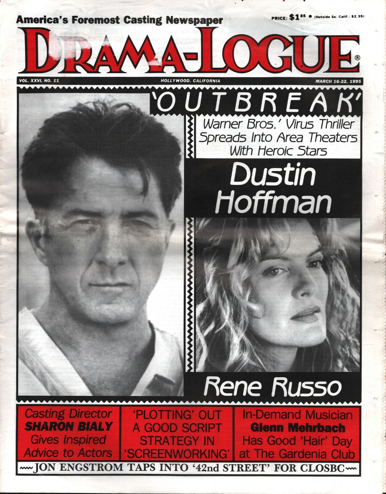 Drama-Logue - Mar 16-22, 1995 - Cover: Outbreak with Dustin Hoffman ...