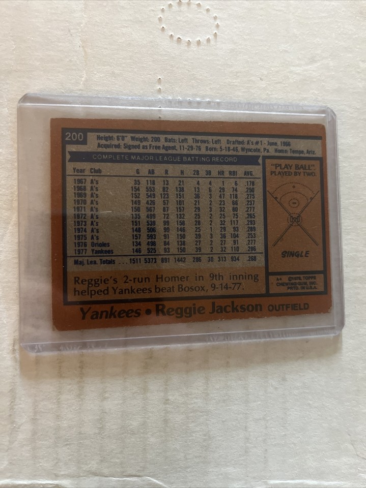 1978 Reggie Jackson New York Yankees Topps Baseball Card #200 | eBay
