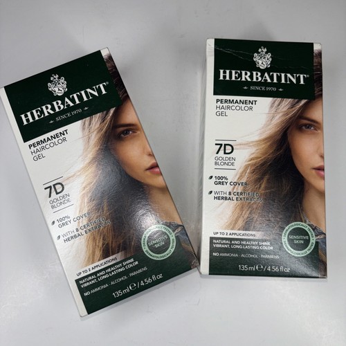 Lot of 2 HERBATINT 7D Golden Blonde Hair Color Gel Grey Cover 4.56 fl ...