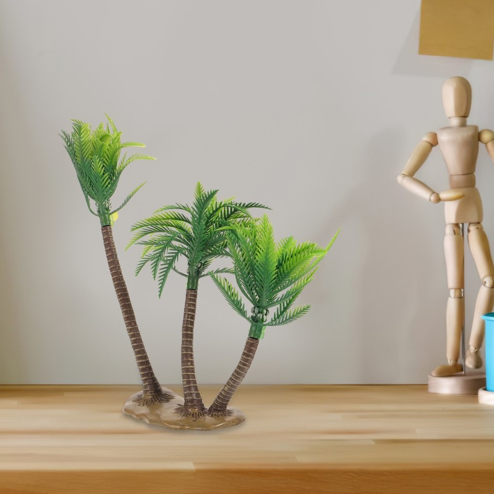 Fake Tree Miniature Palm Figurines Decor Coconut Artificial Home | eBay UK