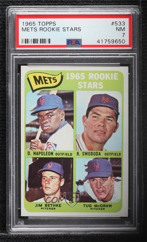 1965 Topps High # Dan Napoleon Ron Swoboda Jim Bethke Tug McGraw PSA 7 ...