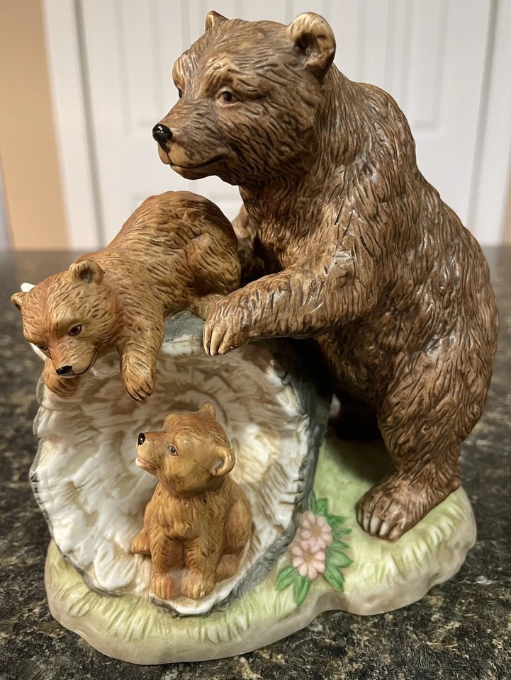 Homco Home Interiors "Curious Cubs" Porcelain Figurine Brown Bears | eBay