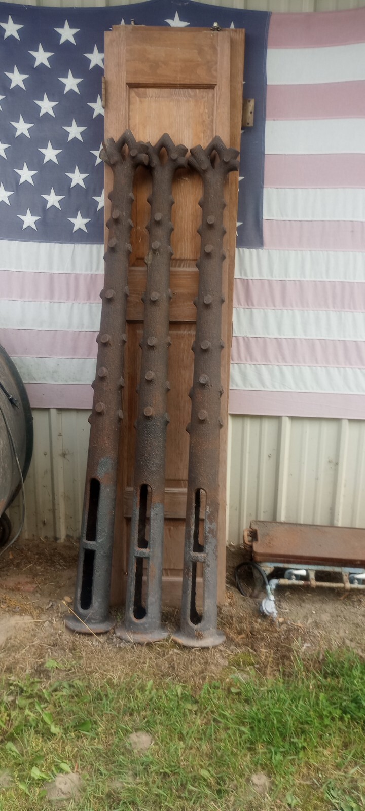 NOS Matching Pair Late 1800s Tree Stump Cast Iron Horse Tie Out ...